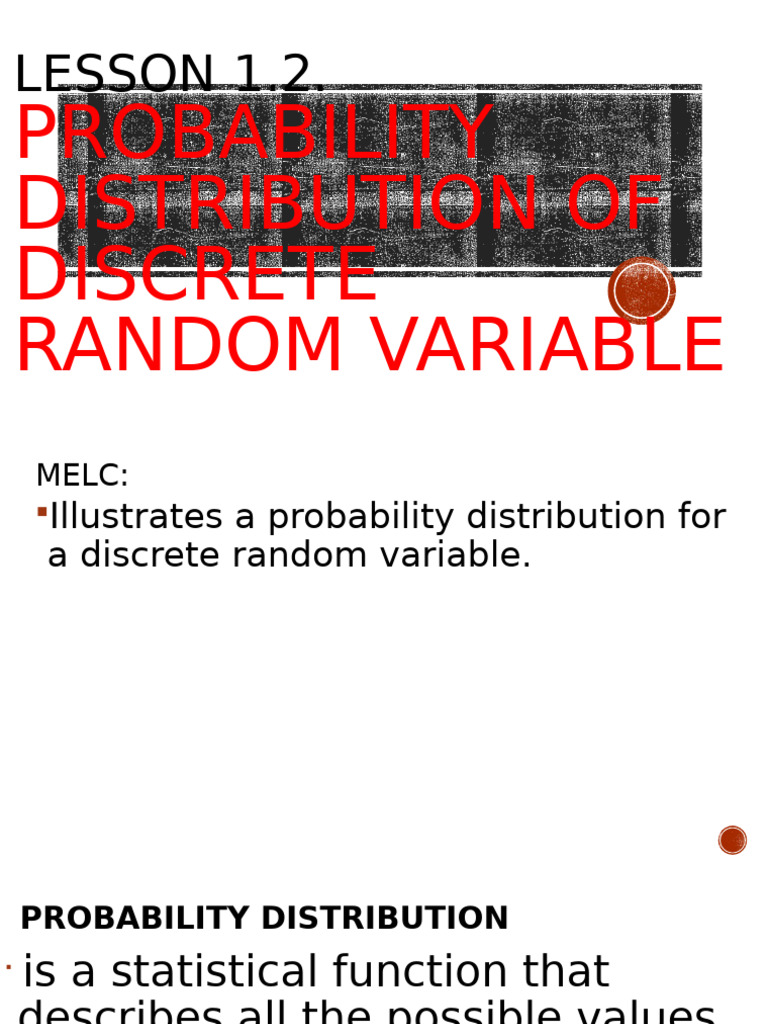 Discrete Random Variable Probability Distribution | PDF | Probability Distribution | Probability ...