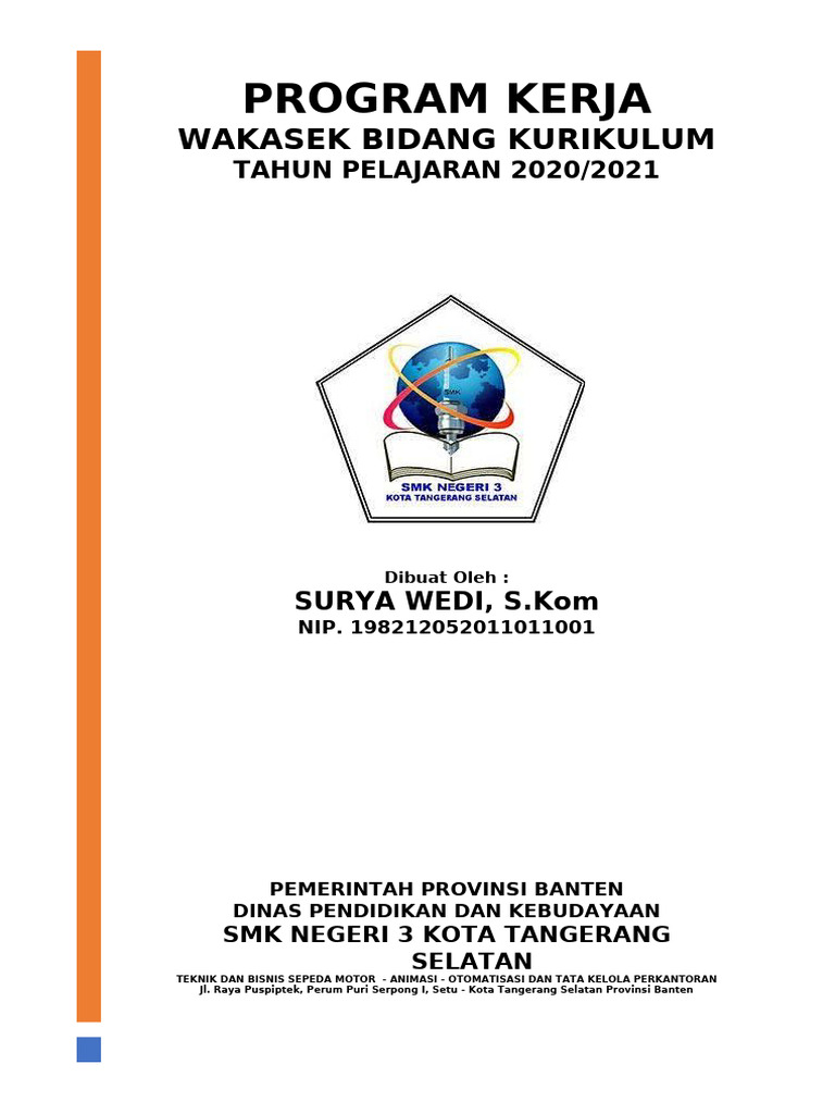 Program Kerja Waka Kurikulum | PDF