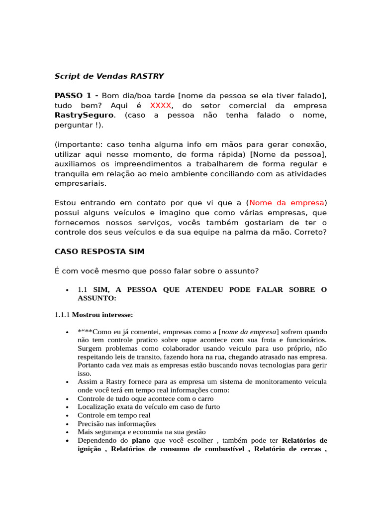 Script de Vendas | PDF | Tempo