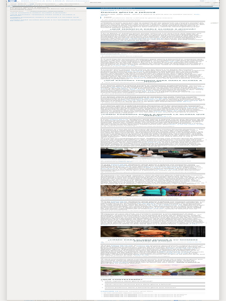 Demos gloria a Jehová — BIBLIOTECA EN LÍNEA Watchtower | PDF | Oración | Jehová