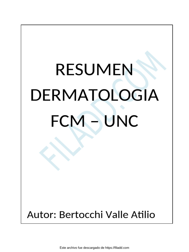 Resumen Dermato Completo | PDF | Candidiasis | Condiciones cutáneas