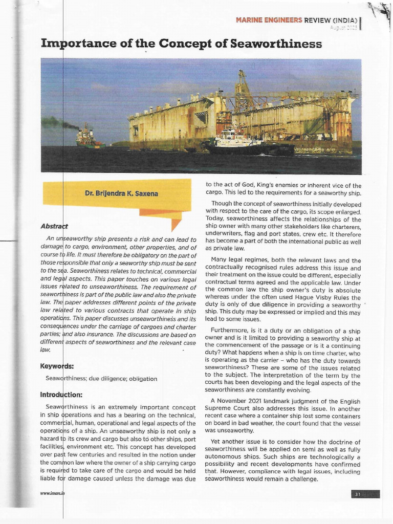 Sea Worthiness | PDF