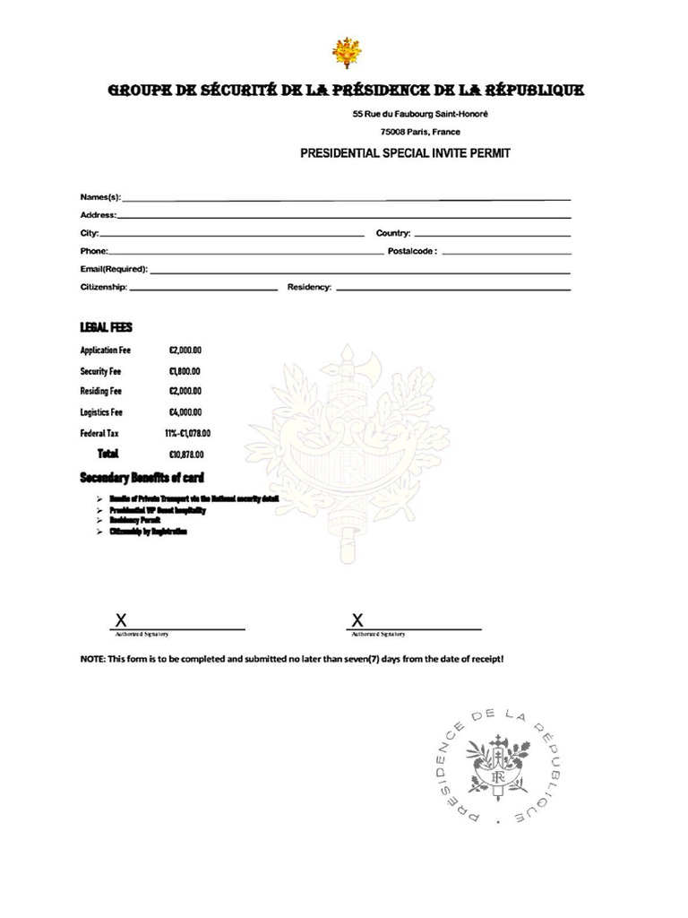 France Green Card Permit Form | PDF