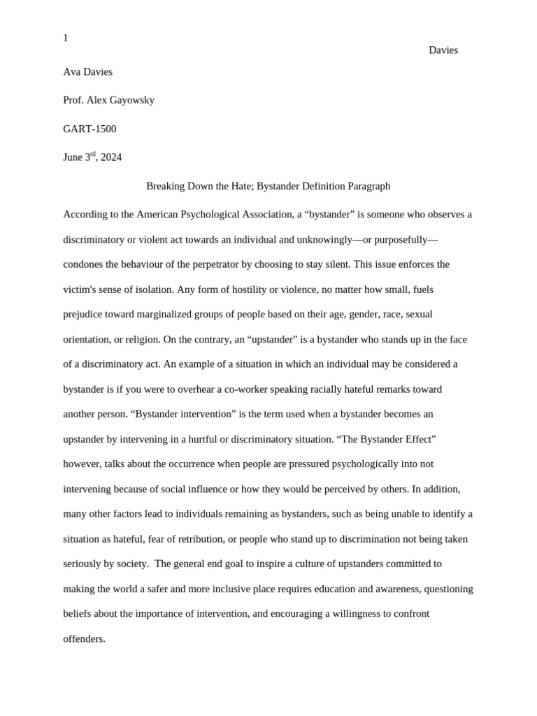 Definition Paragraph - GART1500 | PDF