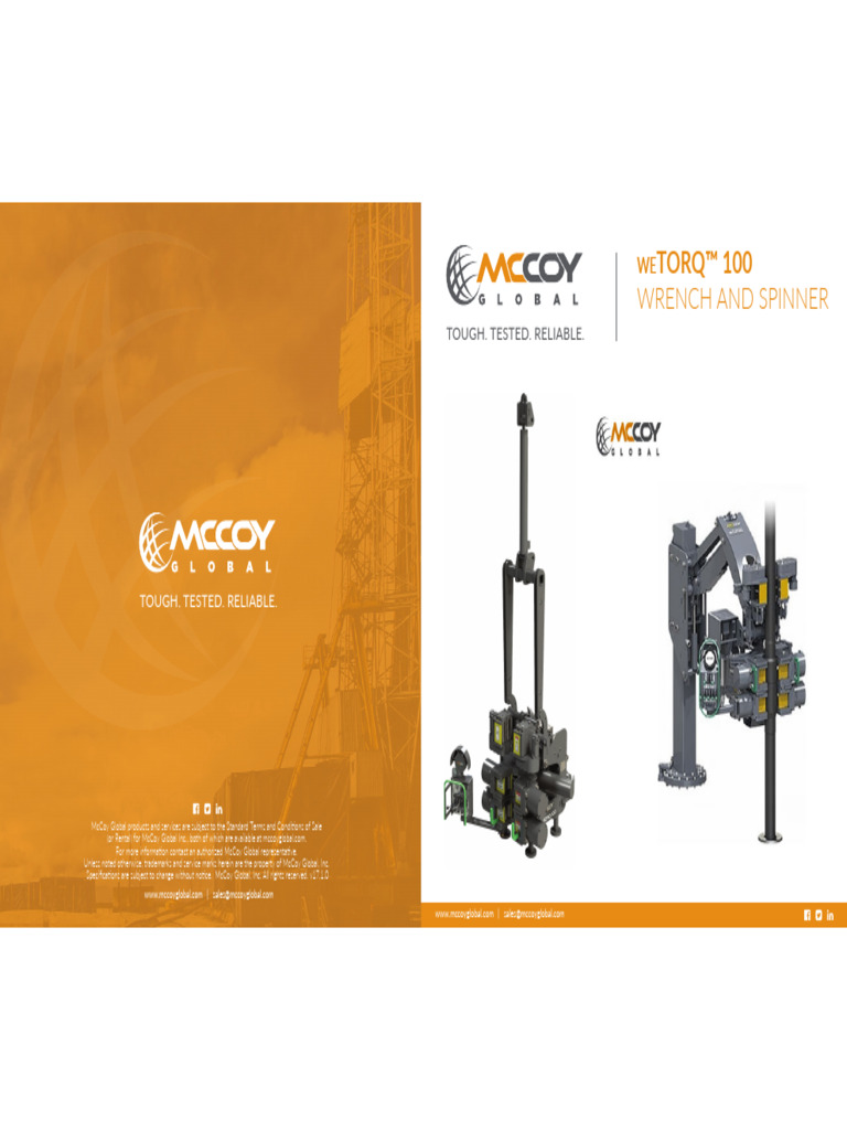 McCoy weTORQ100 Wrench and Spinner | PDF | Pipe (Fluid Conveyance ...
