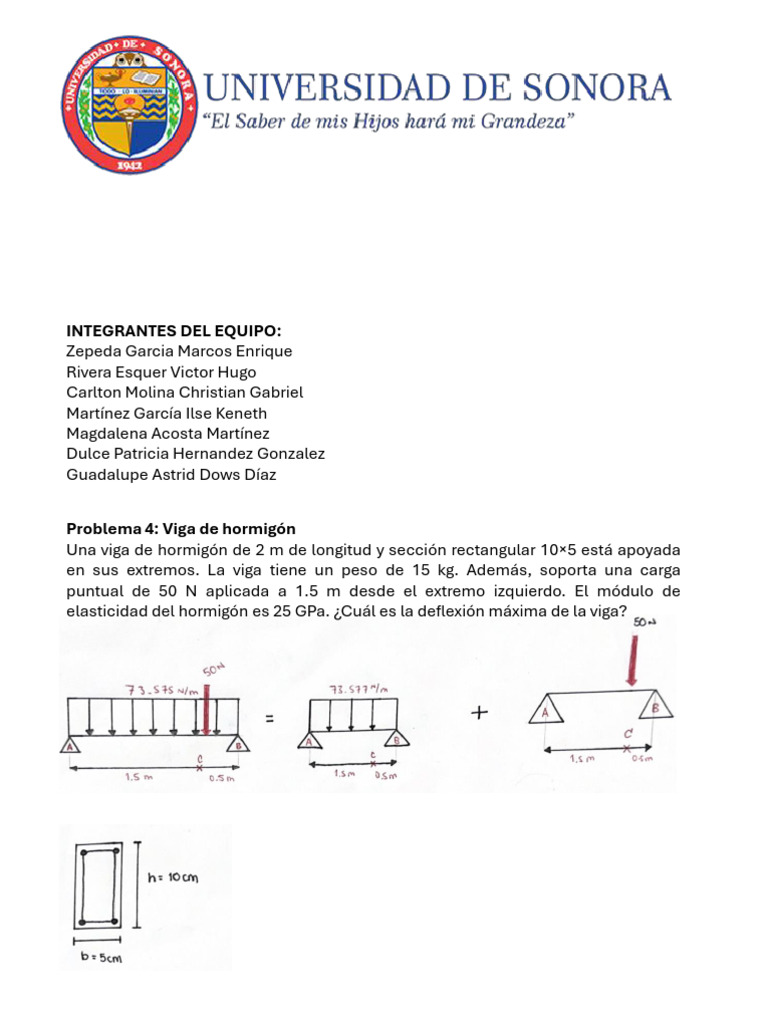 Deflexión máxima en viga de hormigón | PDF