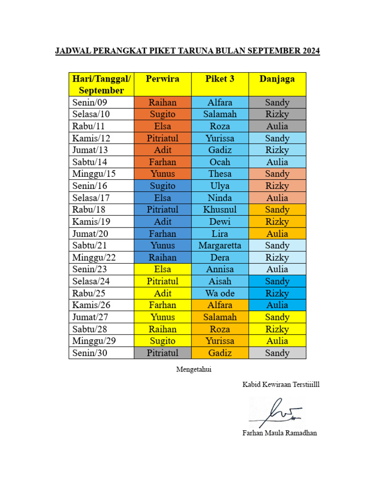 Jadwal PP September 2024 | PDF