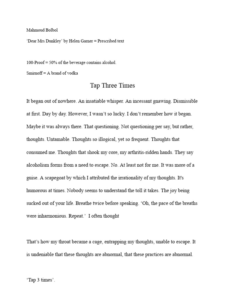 20 English Assignment - Craft of Writing Creative Writing Piece | PDF ...