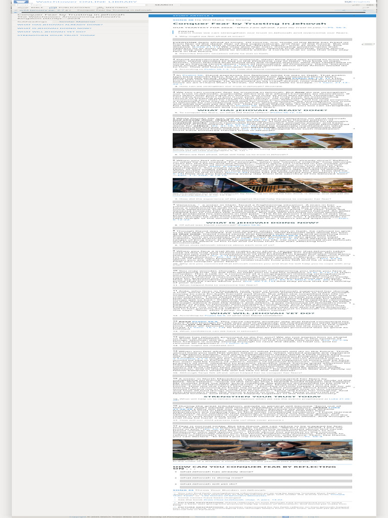 Conquer Fear by Trusting in Jehovah - Watchtower ONLINE LIBRARY | PDF | David