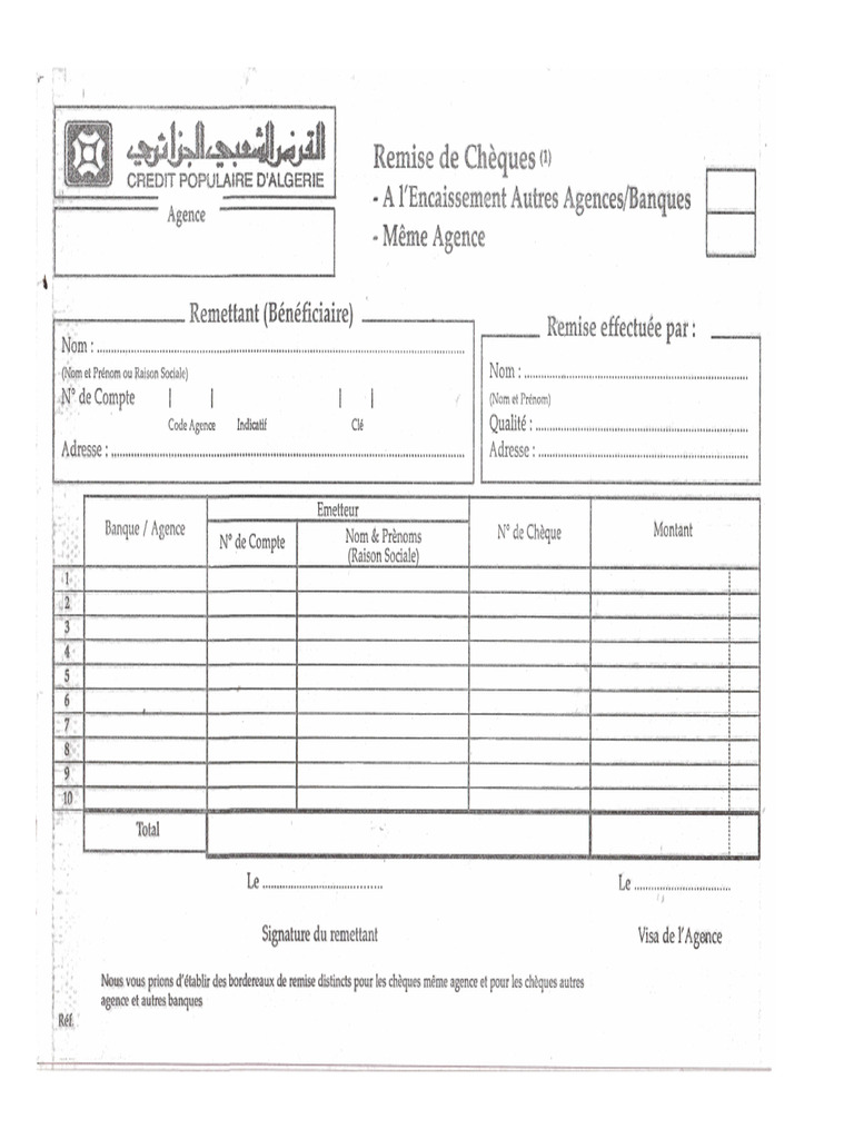 Remise de Cheque Cpa | PDF