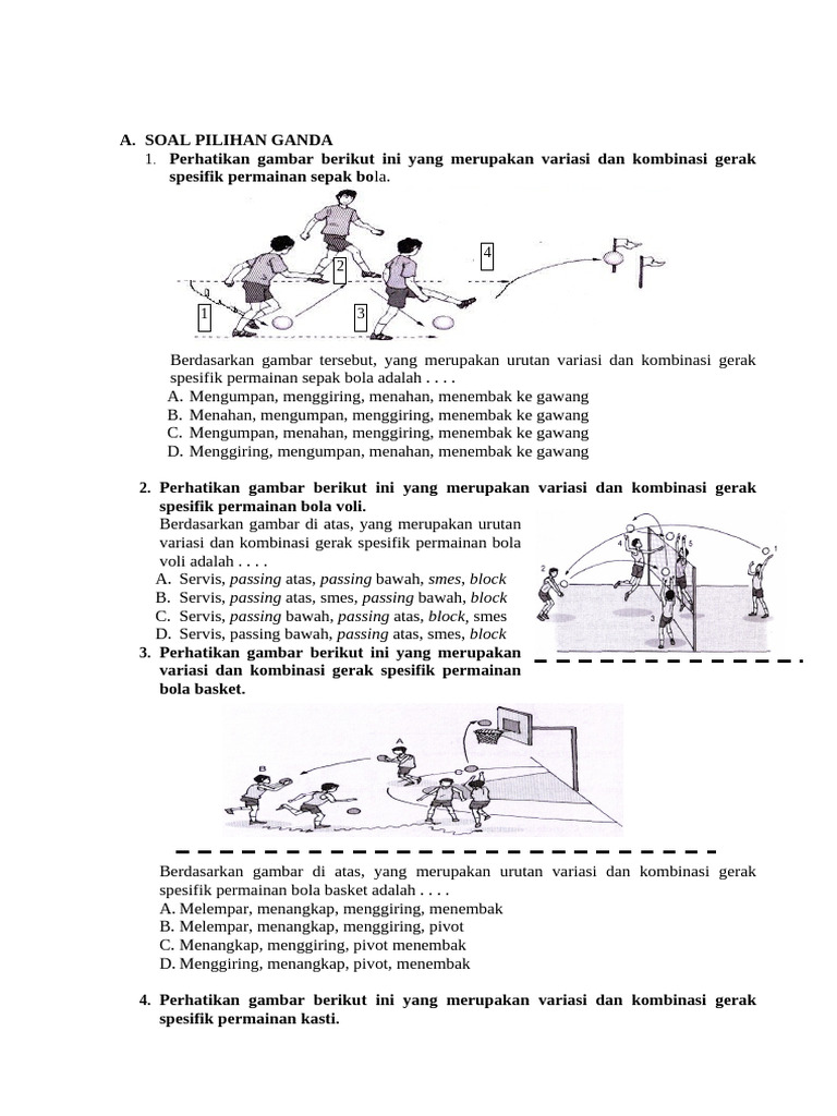 SOAL UTAMA US PJOK SMP - 2022 Form | PDF