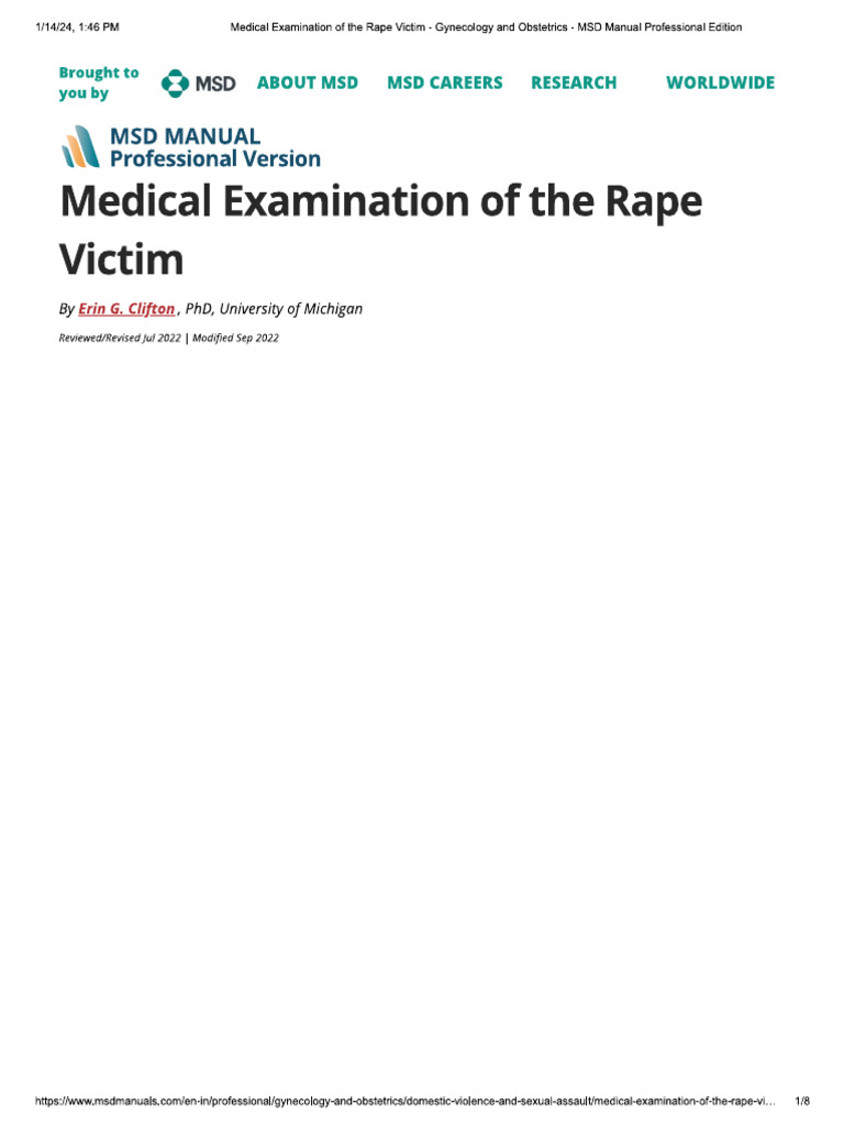 Medical Examination of Rape | PDF