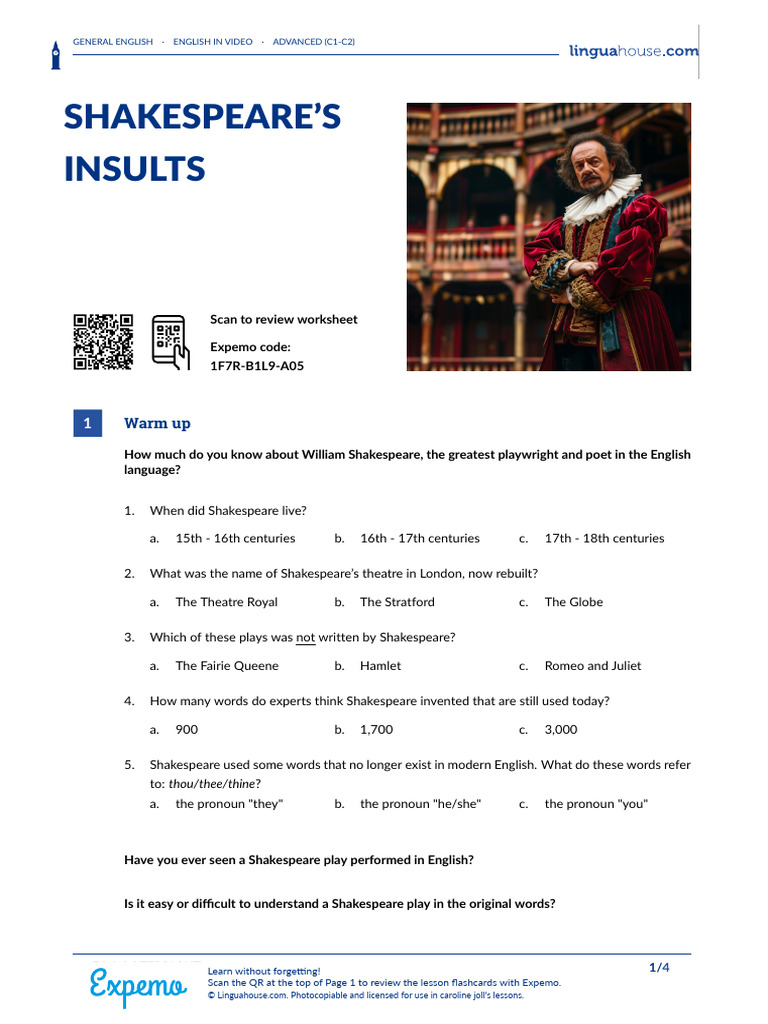 Shakespeare's Insults in Context | PDF | Characters In Romeo And Juliet ...