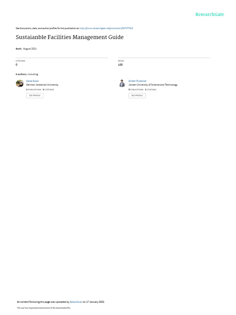 Sustainable Facilities Management Guide | PDF