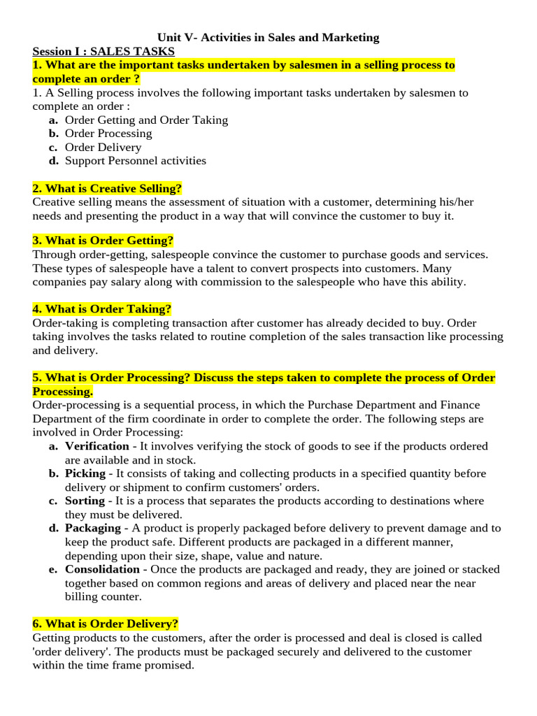 QA_Unit V | PDF | Sales | Marketing