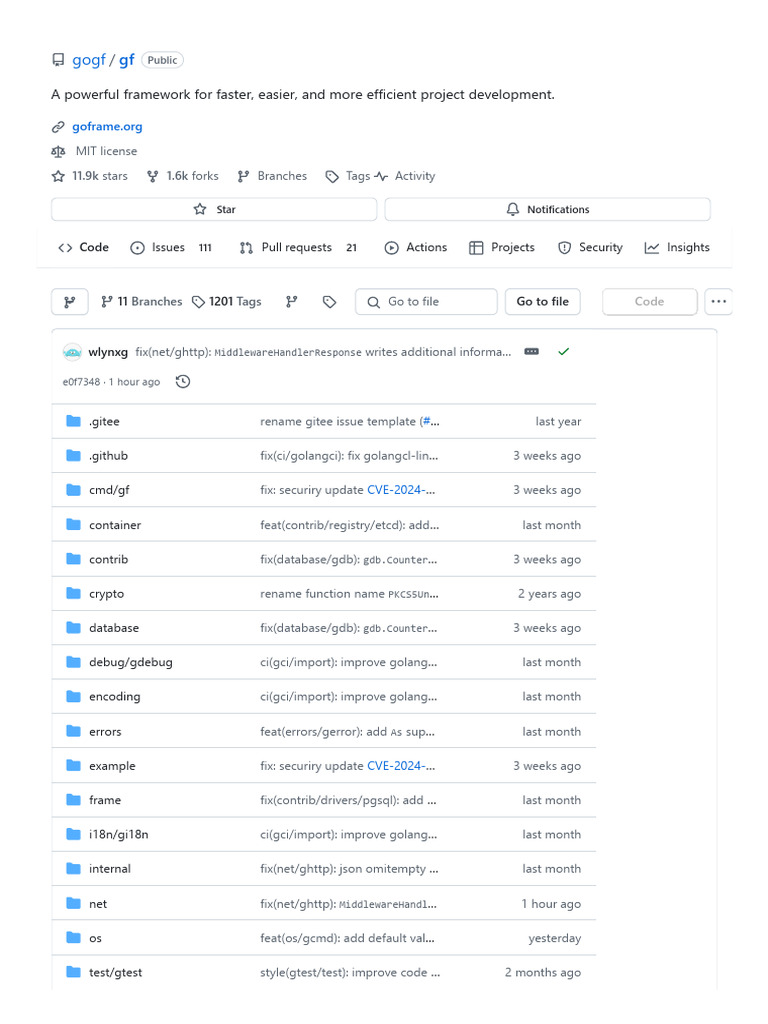 GitHub - Gogf - GF - A Powerful Framework For Faster, Easier, and More Efficient Project ...