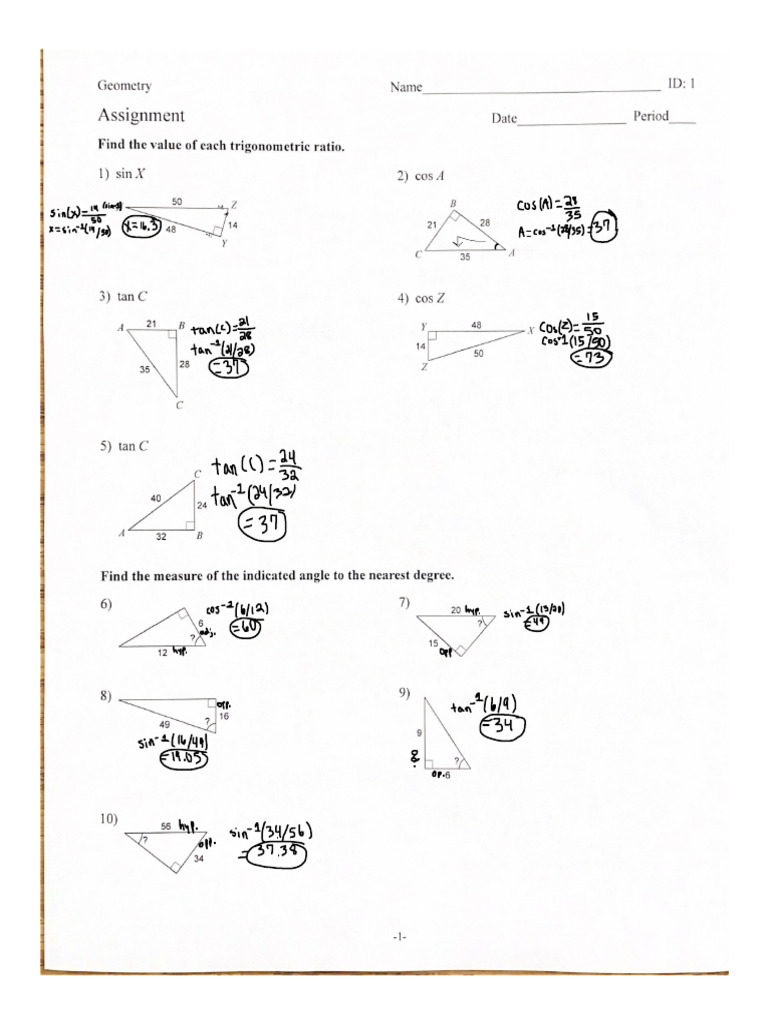 Kami Export - Trig - SohCahToa | PDF