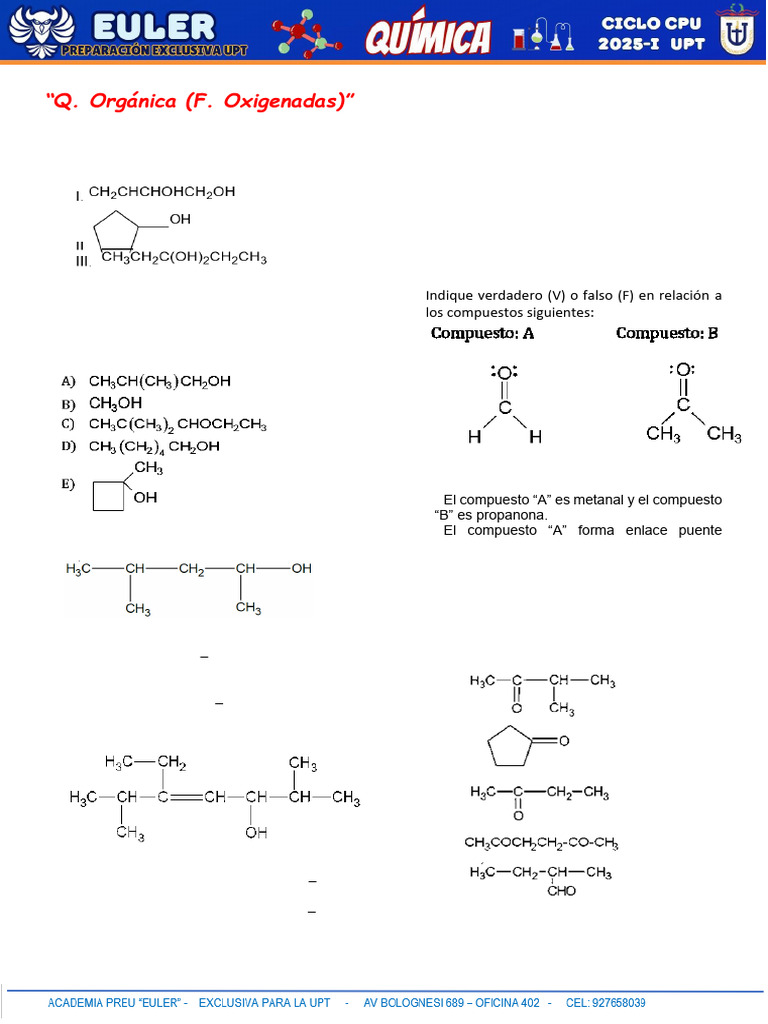 Q. Orgánica - Funciones Oxigenadas 1 y 2 | PDF | Cetona | Aldehído
