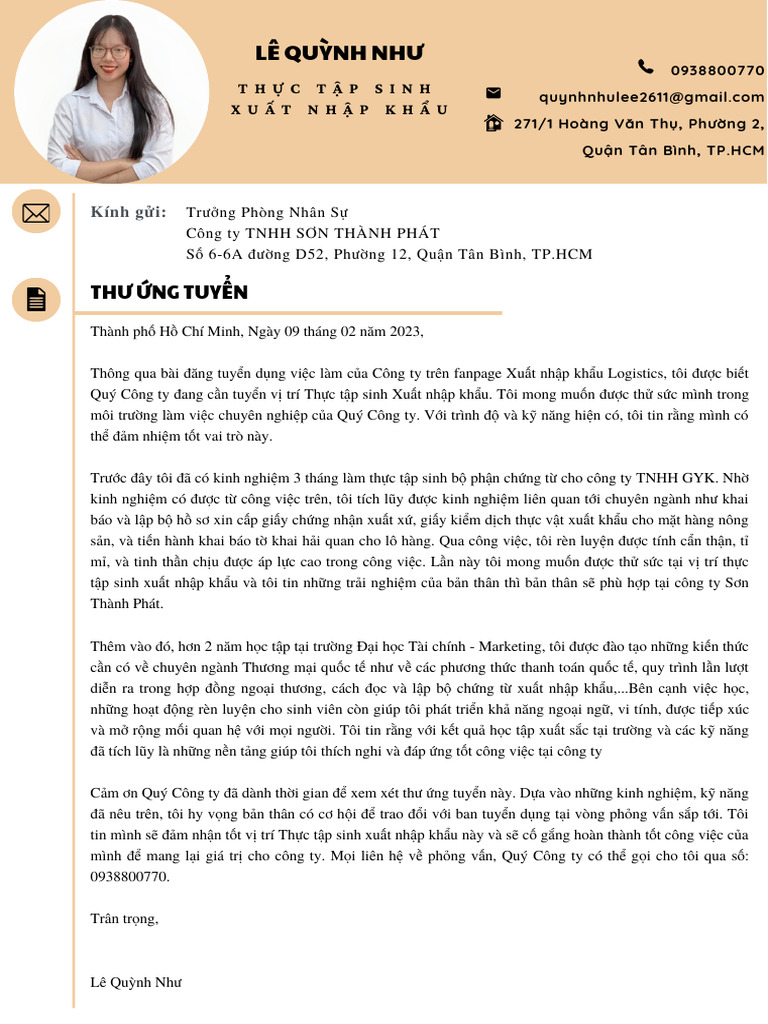 Thu Ung Tuyen - Le Quynh Nhu | PDF