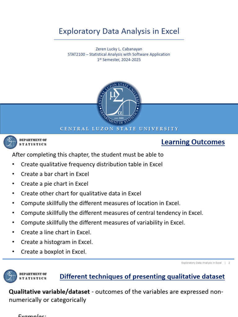 02 Exploratory Data Analysis | PDF | Variance | Mean