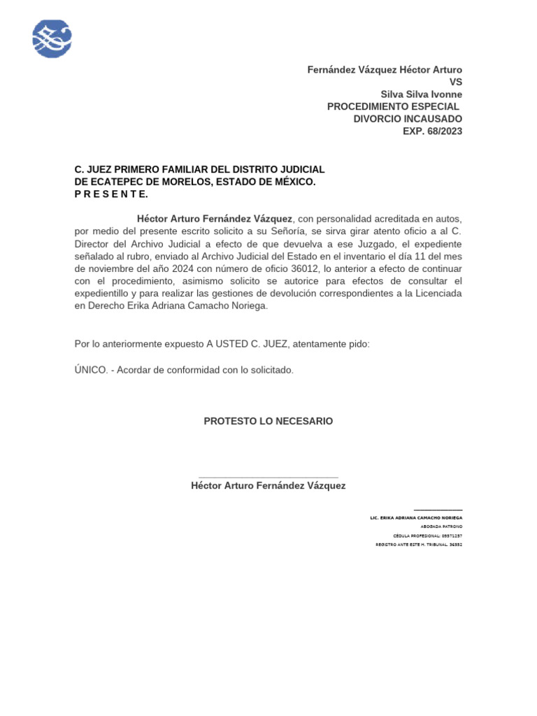 Devolución Expediente Arturo | PDF