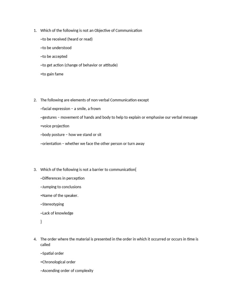 Basic comm Skills exam | PDF | Communication | Nonverbal Communication