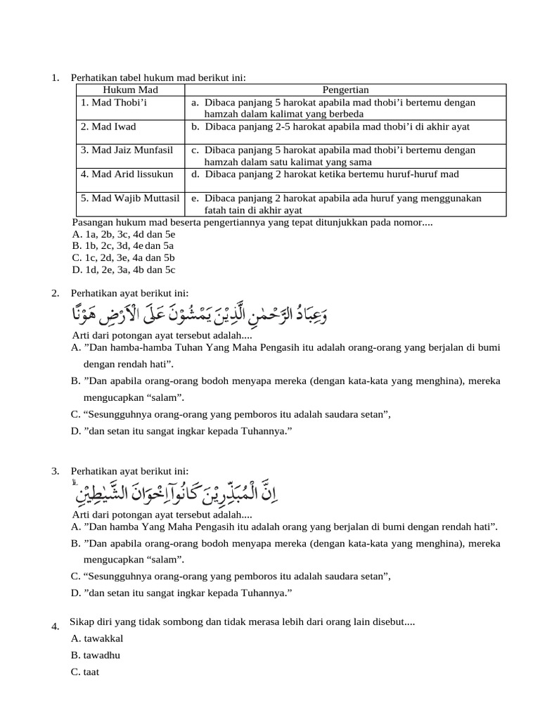 Soal Pat Pai BP Kelas 8 2024 | PDF