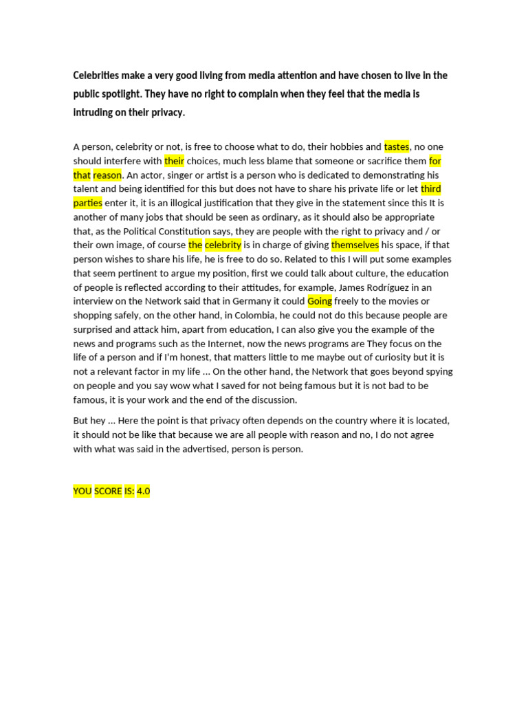 WRITING UNIT 7 LEVEL B1 Grade | PDF