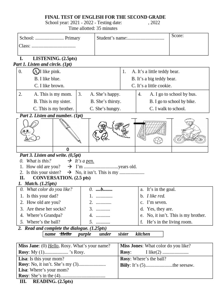 02-Bau Bang-Test-Grade 2 | PDF