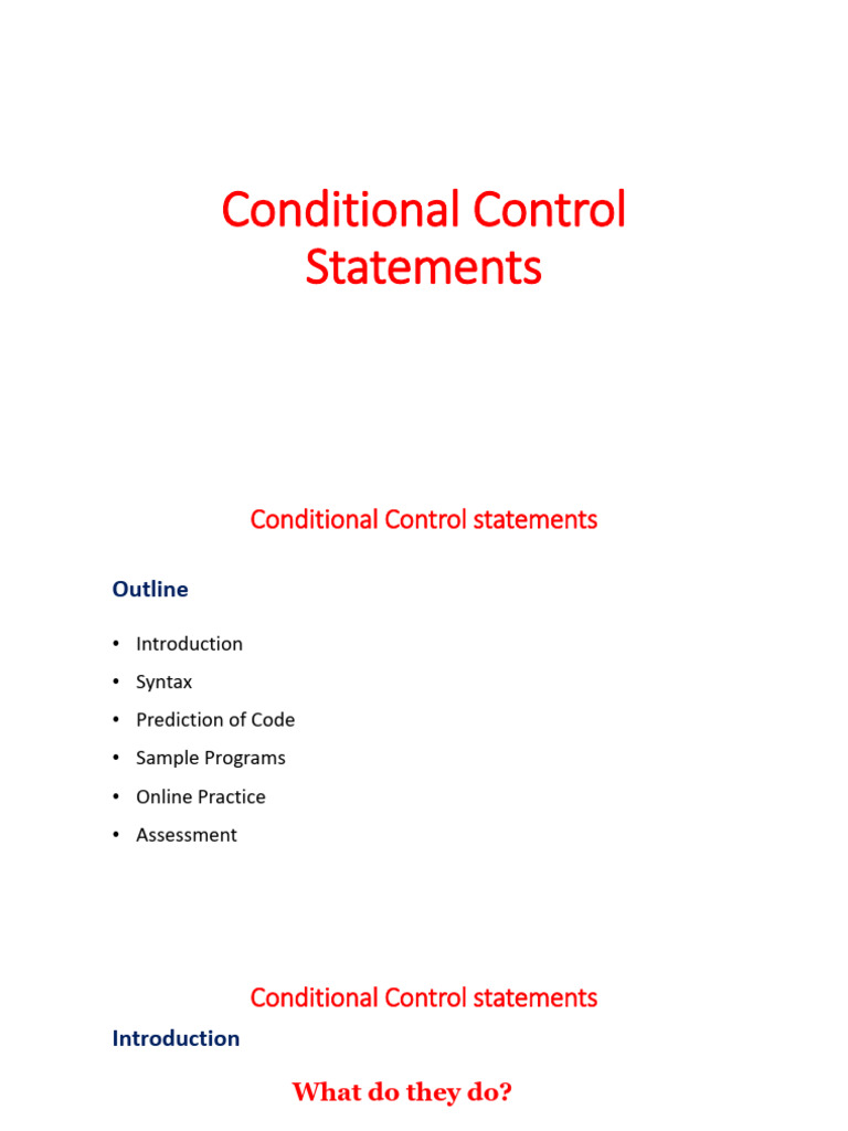 Control Statements Unit Ii Pdf Control Flow Integer Computer Science