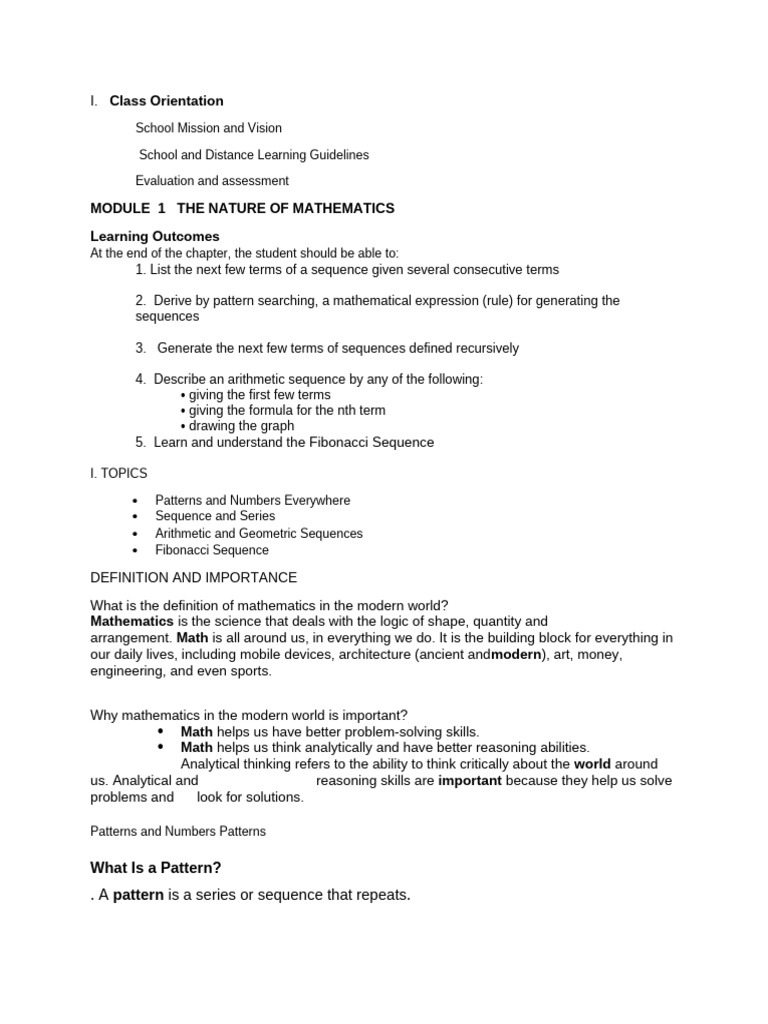 Module 1 Math in The Modern World Students Copy 1 | PDF | Pattern ...