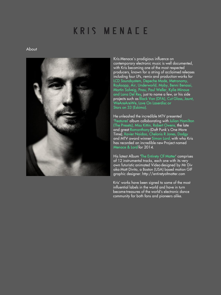 About Kris Menace | PDF