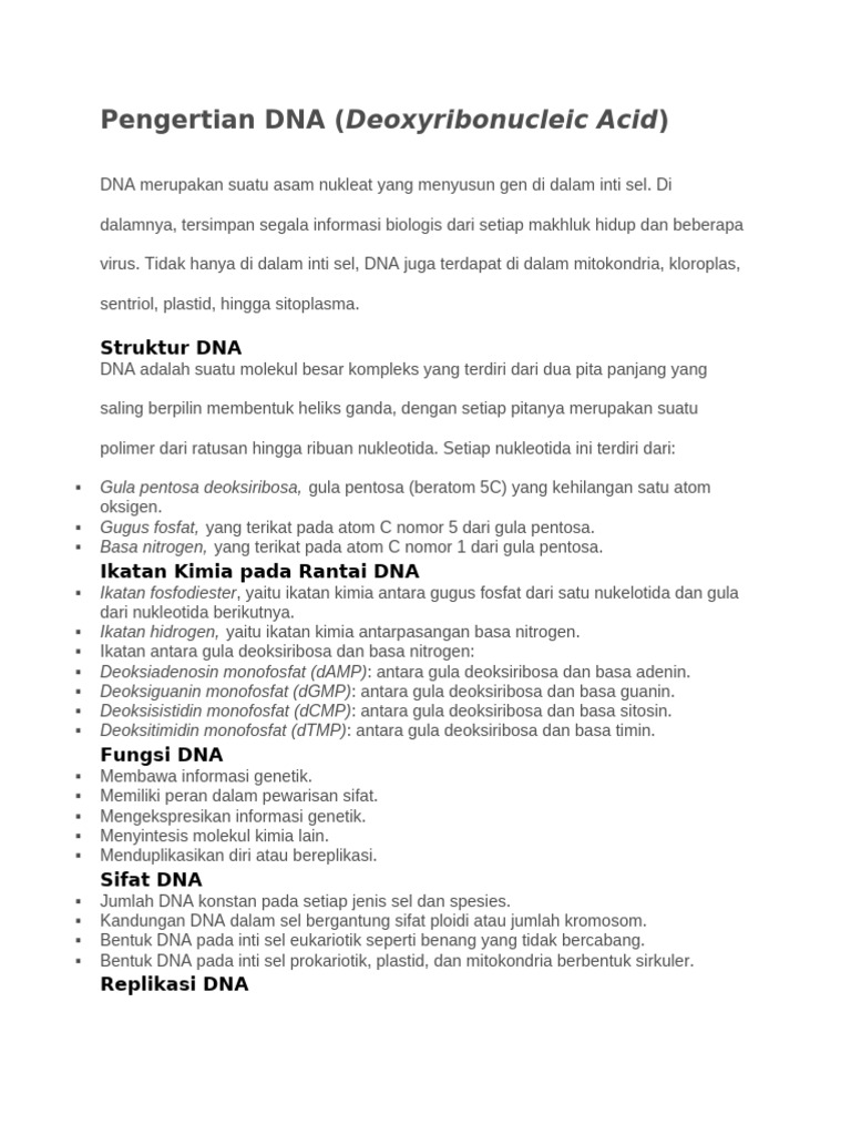 Pengertian DNA | PDF