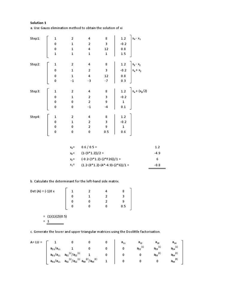 Gauss Elimination & Matrix Factorization | PDF