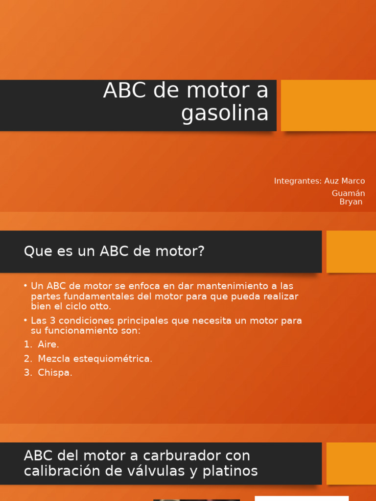 ABC de Motor A Gasolina | PDF | Inyección de combustible | Distribuidor