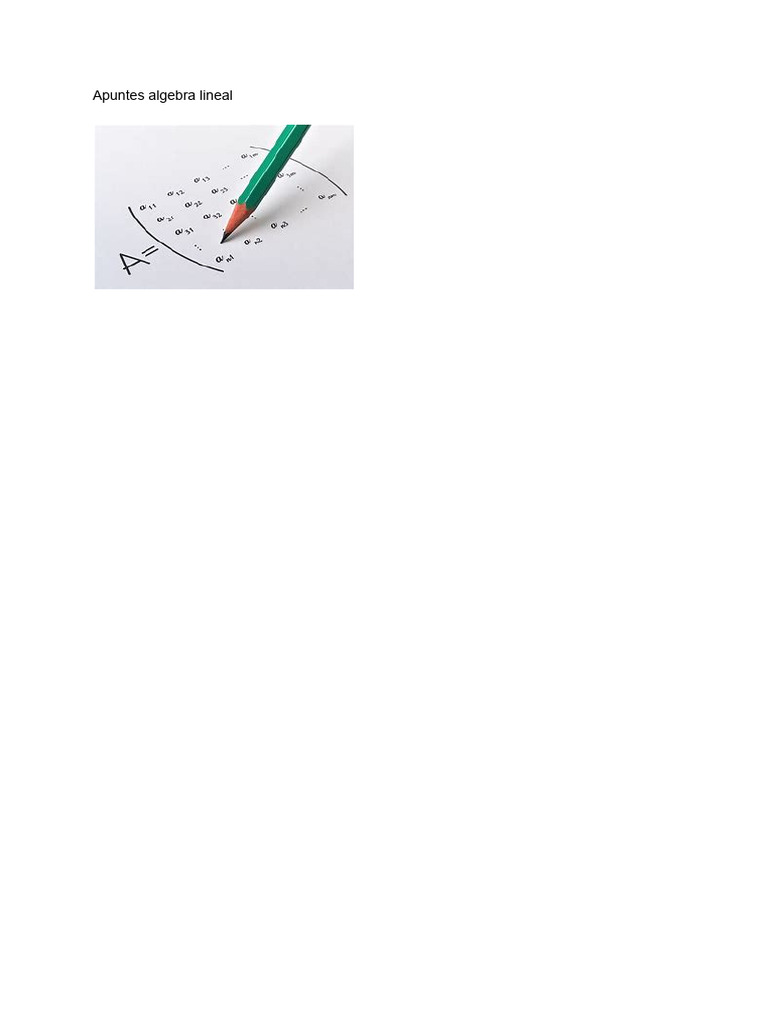 Apuntes Algebra Lineal | PDF
