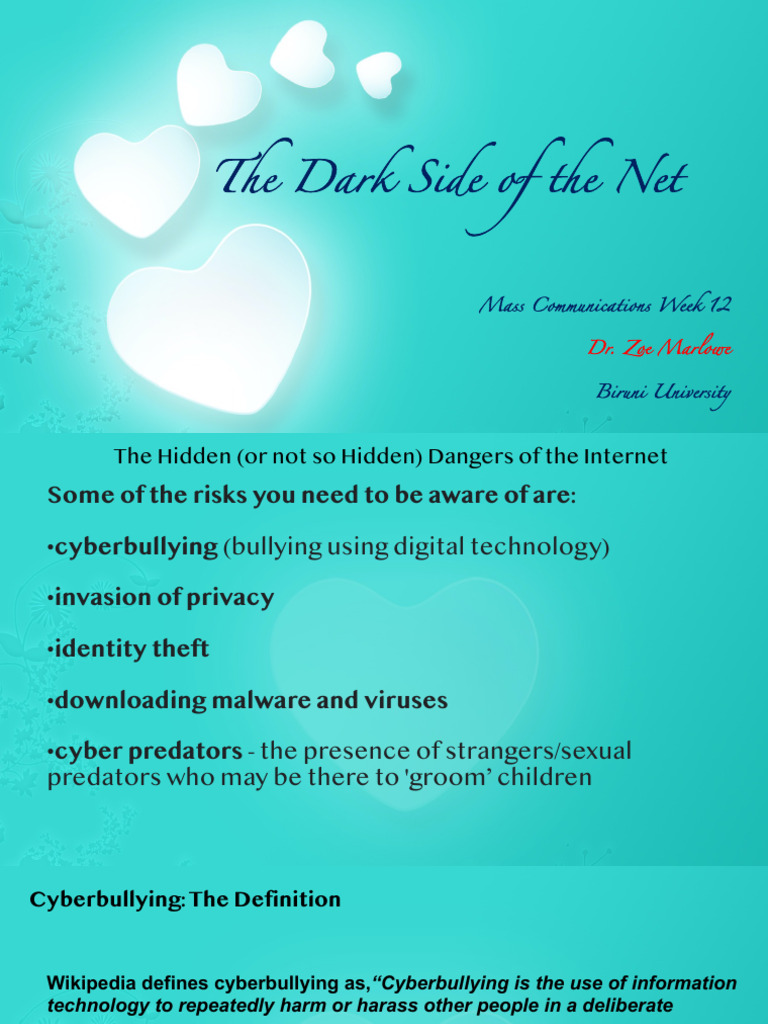 MassCommWeek12 TheDarksideInternet ZM | PDF | Cyberbullying | Antivirus ...