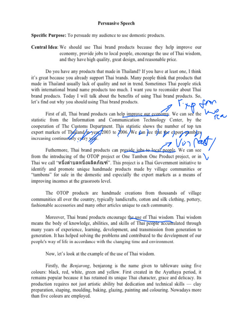 Persuasive Speech Example | PDF