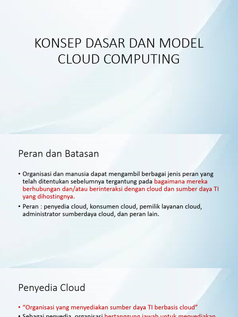 Peran dan Karakteristik Cloud Computing | PDF