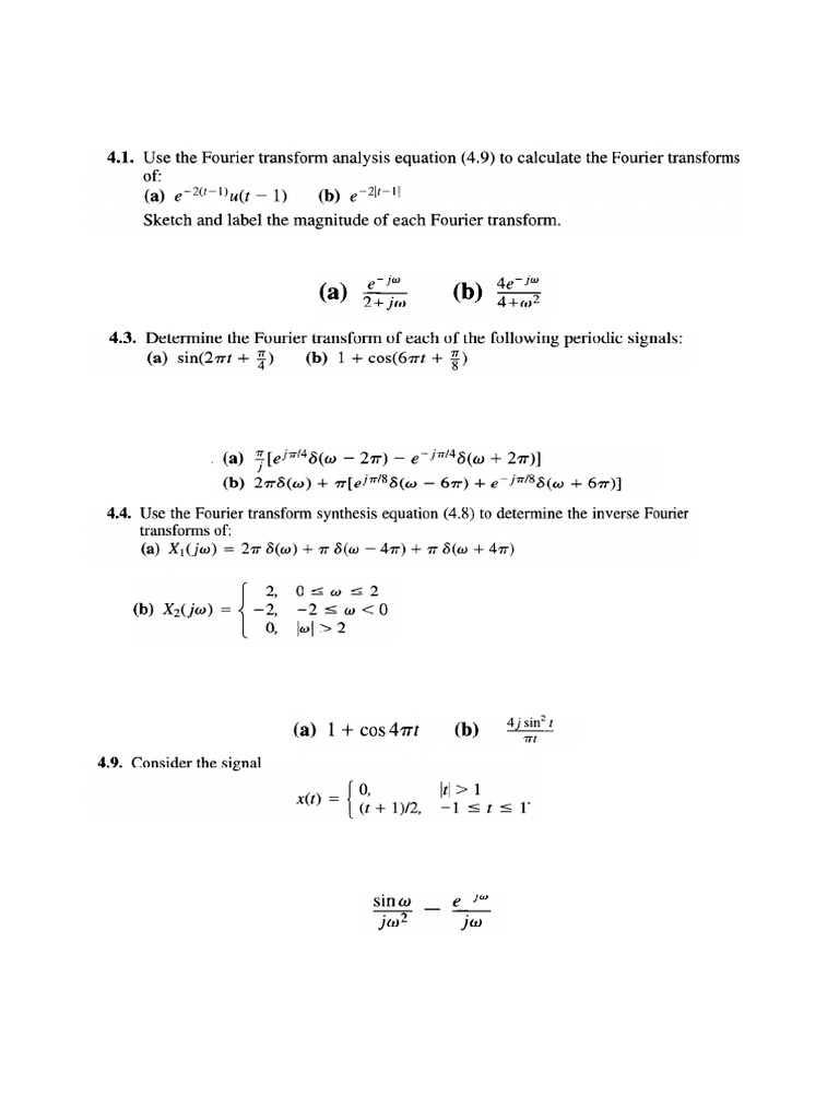 CT Fourier Series & Transform Exercises | PDF