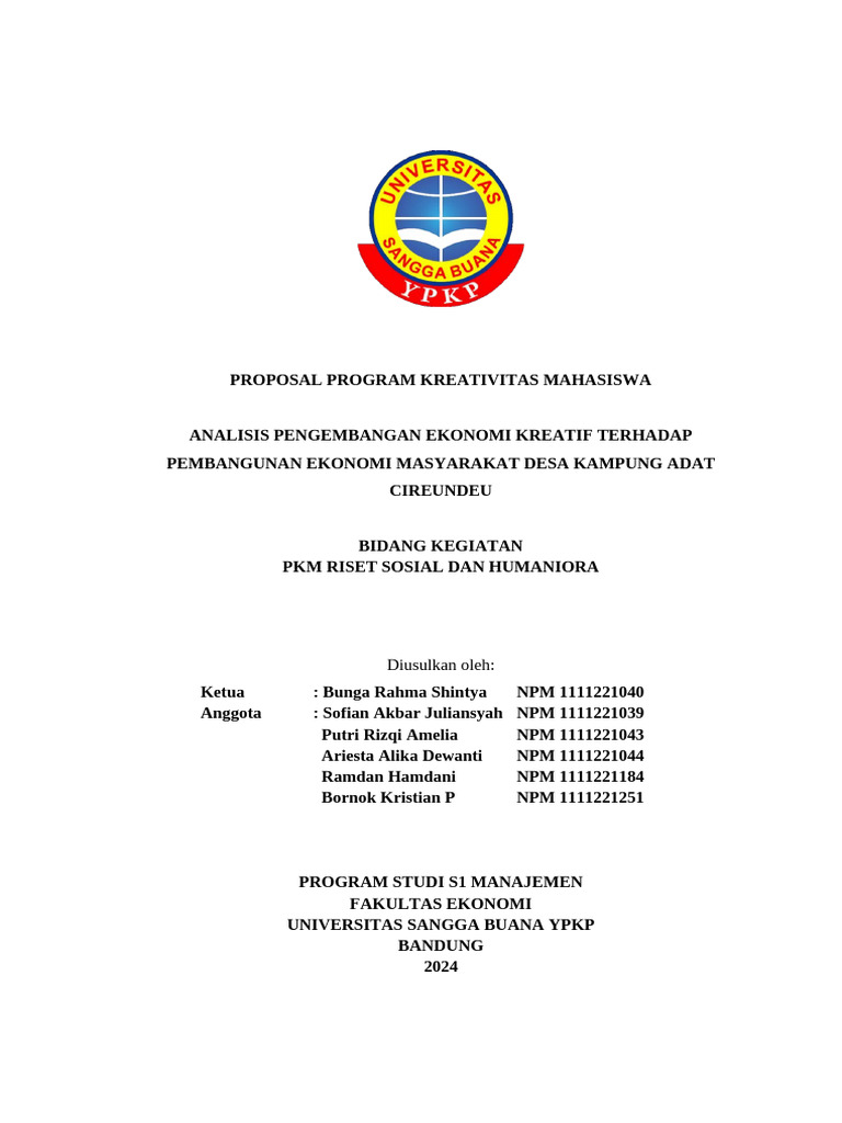 Proposal PKM-RSH Kelompok Bunga FIX Revisi | PDF