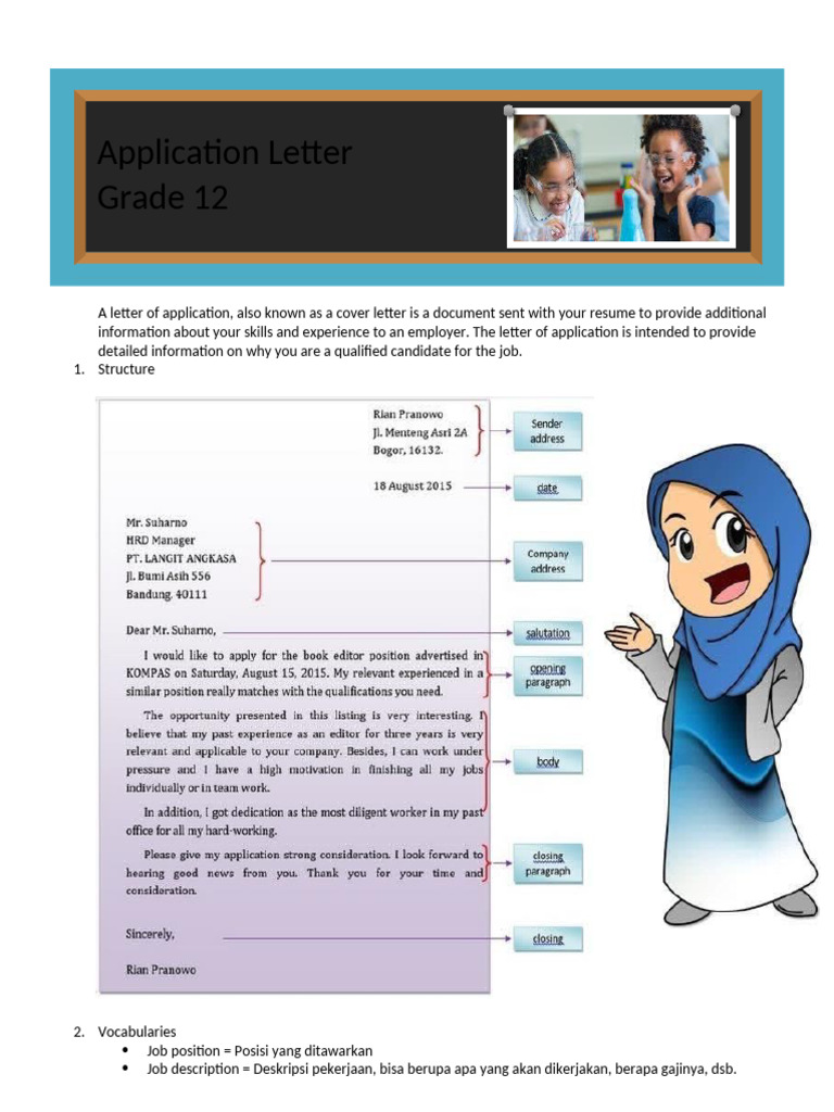 Grade 12 Application Letter Guide | PDF