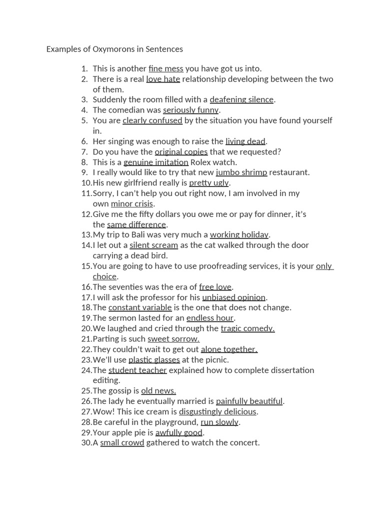 Examples of Figurative Language in Sentences | PDF | Senses | Taste