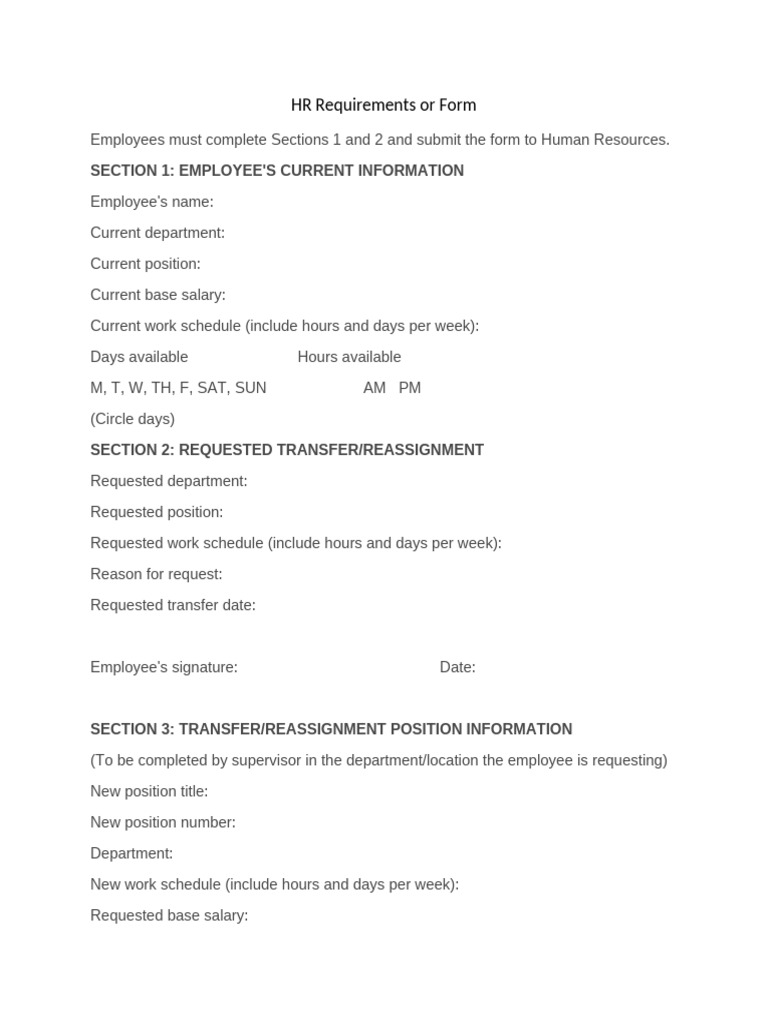 HR Form | PDF