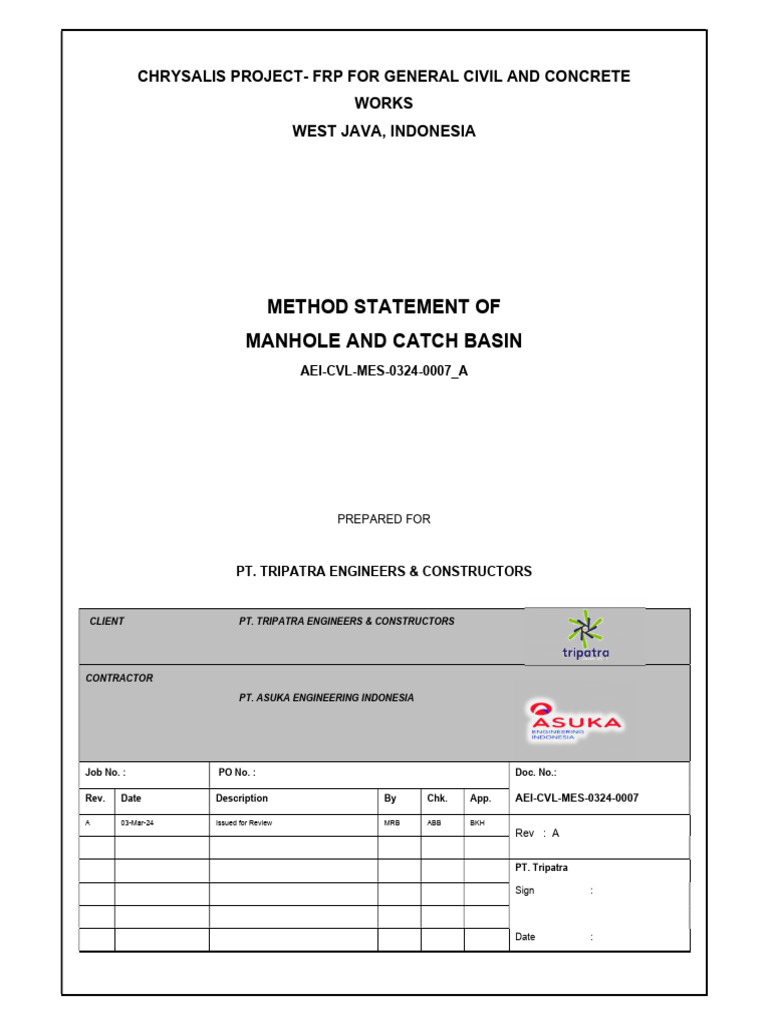 Ms Manhole | PDF | Concrete | Supervisor
