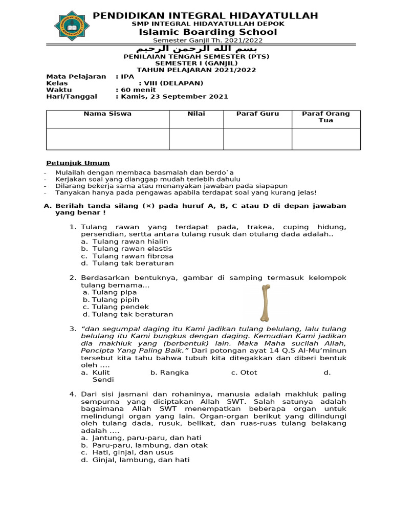 Ali SOAL IPA 8 PTS 1 21-22 FC FC | PDF
