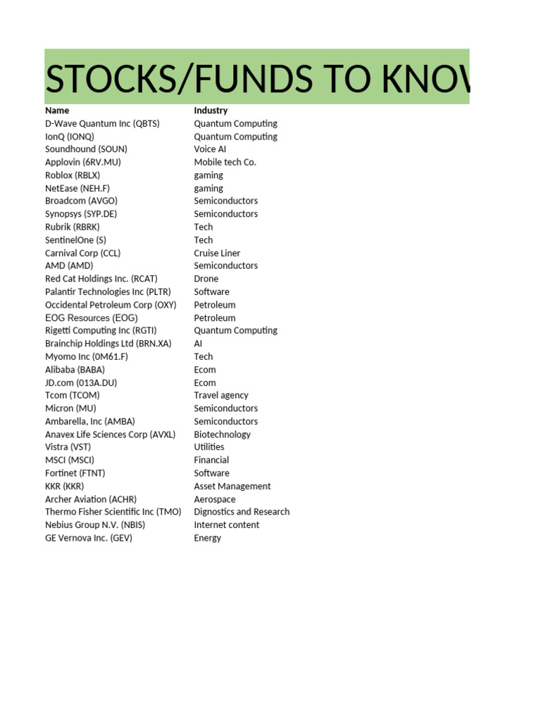Stocks | PDF