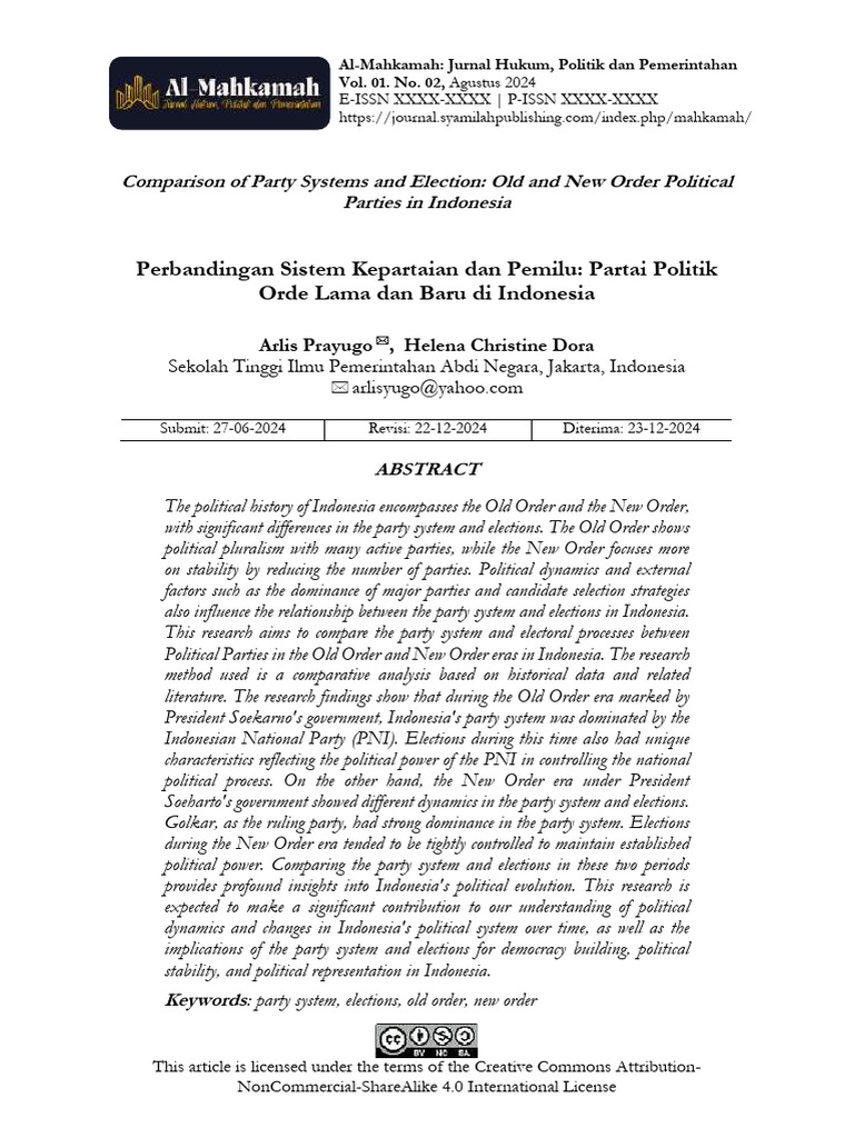 Perbandingan Pemilu Dan Partai Orla Dan Orba | PDF