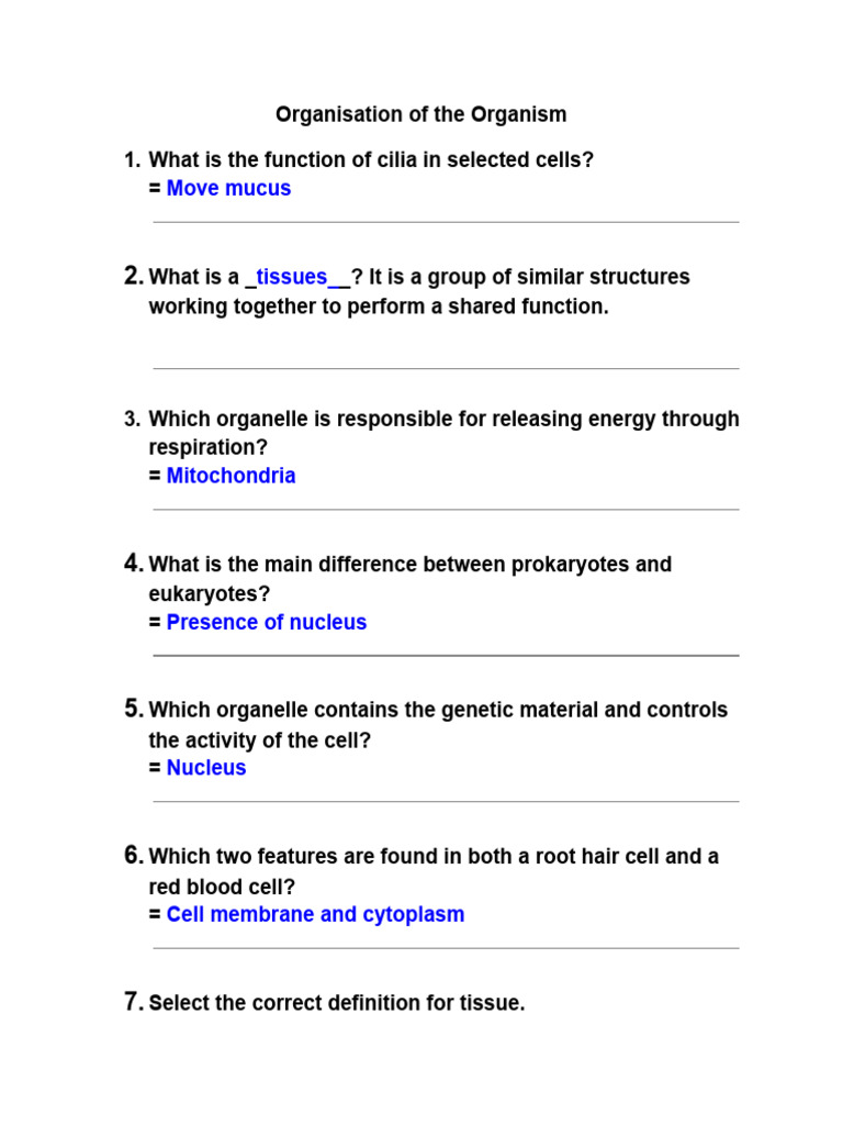 Biology Questions | PDF