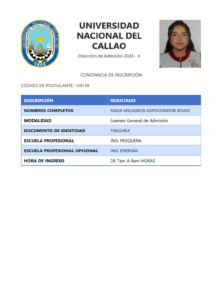 Constancia Unac | PDF